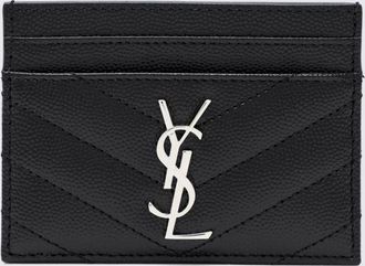 Saint Laurent Gesteppter Cassandre-Kartenhalter aus Leder mit YSL-Monogramm von