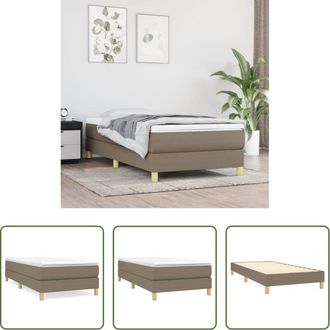vidaXL Boxspringbett - Boxspringbettgestell Taupe 90x190 cm Stoff