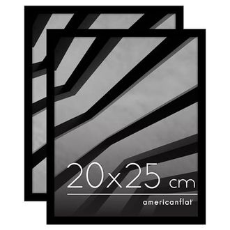 Americanflat Bilderrahmen 20x25 cm aus Kunststoff (2er Pack) - Bilderrahmen 25x20 cm mit bruchsicherer Scheibe - inklusive St&auml;nder und integrierter Aufh&auml;ngung f&uuml;r 