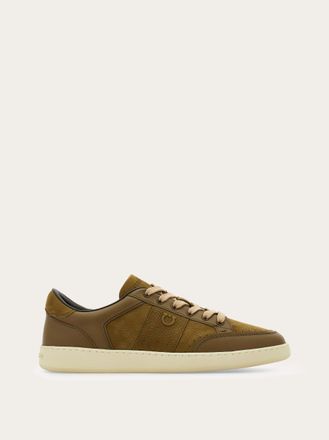 Ferragamo Herren Low-Top-Sneaker mit Signatur Braun Gr&ouml;&szlig;e 40.5