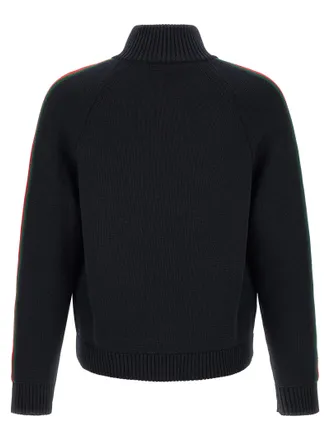 Gucci Web Ribbon-Trimmed Wool Jacket - Black