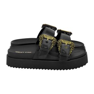 Versace Jeans Couture Schwarze Pantoletten - - Shoes - Damen - Schwarzk - 40 EU