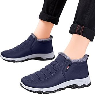 Generic Bottes de neige imperm&eacute;ables pour homme - Chaussures dhiver doubl&eacute;es de fourrure - Bottines plates antid&eacute;rapantes - Chaudes - Confortables - Chaussure