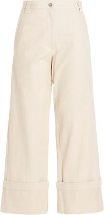 Moncler Femme, Pantalons, Blanc, Taille: 38 FR 1952 Wide Leg Pantalons