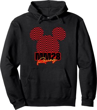Disney Mickey Mouse MM28 Racing Checkered Flag Race Car Icon Pullover Hoodie