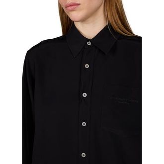 Alexander Wang Chemise unie cropped &agrave; manches longues