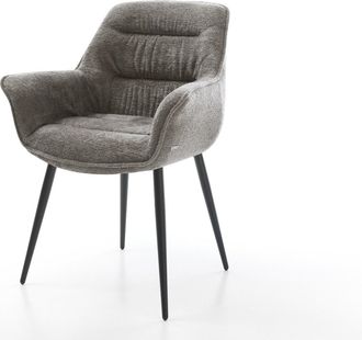 DELIFE Esszimmerstuhl Kaira-Flex Boucl&eacute; Soft Schlamm 4-Fu&szlig; konisch Schwarz, Esszimmerst&uuml;hle