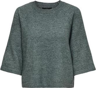 Only Onlsimoni Pull en Tricot pour Femme, Baume Green, XS