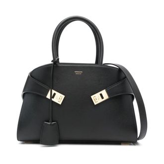 Ferragamo Femme, Sacs, Noir, Taille: ONE Size Sac cabas en cuir grain&eacute; noir