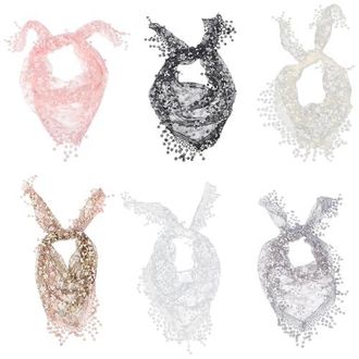 Supvox Lot de 6 Mantilles Triangulaires en Dentelle Polyester Voiles Messe Catholique Châles Légers Respirants Couleurs Variées