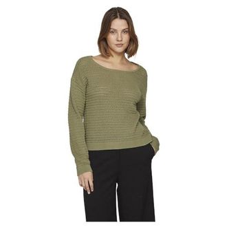 Vila Vila Vibellisina Boatneck L/S Knit Top - Noos Sweater, Vert Olive, L Femme