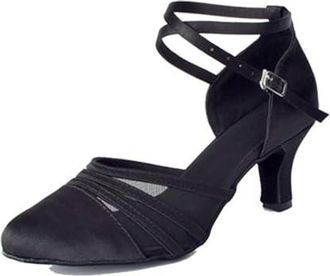 MGM-Joymod Mush Chaussures de danse latine confortables à bout fermé pour femme, Talon noir de 6 cm., 40 EU