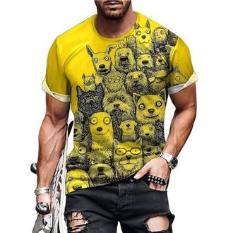 Generic T-shirt &agrave; manches courtes et col rond pour homme - Imprim&eacute; animal chaton - T-shirt graphique basique - V&ecirc;tements d&eacute;t&eacute; tendance - V&ecirc;tements quotidiens 