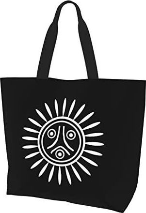 AOOEDM Taino Flag Ladies Canvas Tote Sac &agrave; provisions r&eacute;utilisable