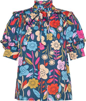 Felipa Bluse Frauen Marineblau Mehrfarbig