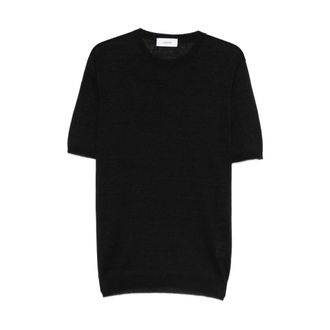 Lardini Homme, Tops, Noir, Taille: M T-shirt en maille de lin et de coton