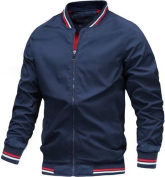ORANDESIGNE Blouson Homme Beau Veste Décontractée Léger Bomber Jacket Casual Printemps Automne Col Montant Veste Sport Manteau Veste Aviateur Classique avec Poche