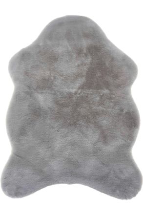 Novel Kunstfell, Silber, Textil, Tierform, 40x60 cm, waschbar, Teppiche & B&ouml;den, Teppiche, Fellteppiche