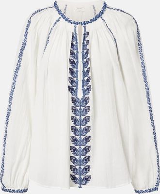 Isabel Marant Blouse Lena brod&eacute;e en coton