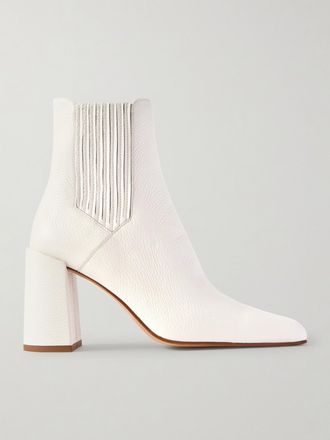 Gabriela Hearst Bottines Chelsea En Cuir Textur&eacute; Luke - Blanc