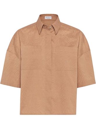 Brunello Cucinelli Hemd aus Popeline - Braun