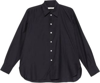 6397 chemise en popeline à boutonnière - Bleu