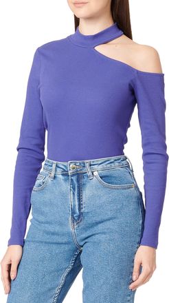 Only Womens Onlnew INA L/S Cut Out TOP Box JRS Shirt, Deep Blue/Detail:One Open Shoulder, XL