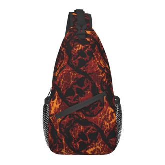 AOOEDM Anti-Diebstahl-Umhängetasche, für Flame Fire Skulls, Schulter-Crossbody-Rucksack, wasserdichte Brusttasche, Leichter, lässiger Tagesrucksack für Reise