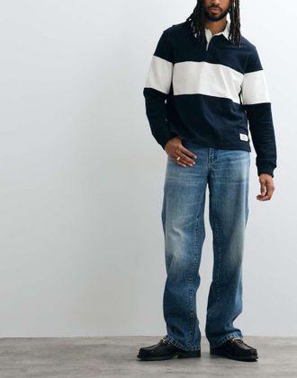 Wrangler lockere Straight-Denim-Jeans in mittlerer Waschung-Blau