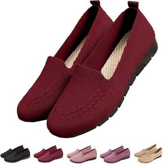 Generic Chaussures en tricot &agrave; enfiler pour femme, tige en maille respirante, mocassins orthop&eacute;diques confortables, l&eacute;gers et antid&eacute;rapants, pour un usage quo