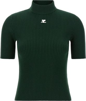 Courr&egrave;ges Reedition Rollkragenpullover - - Knitwear - Damen - Gr&uuml;n - XS