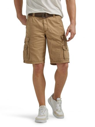 Lee Herren Lange und große Latzhose mit Gürtel Wyoming Cargo Shorts - Braun