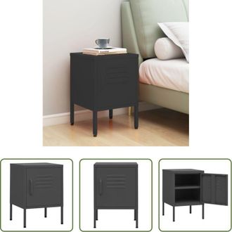 vidaXL Nachtschrank - Nachttisch Anthrazit 35x35x51 cm Stahl