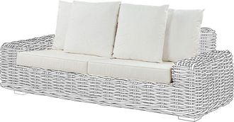 Beliani Beliani - Ensemble de Housses de Coussins dExt&eacute;rieur en Tissu pour Canap&eacute; de Jardin Assise et Dossier Blanc Forli