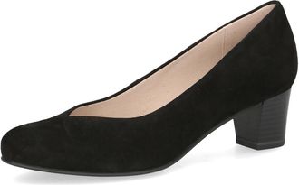 Caprice Damen Pumps aus Leder mit Blockabsatz, Schwarz (Black Suede), 39 EU