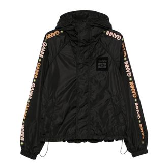 Ganni Polyamid Nylon Jacke - - Jackets - Damen - Schwarzk - XS/S