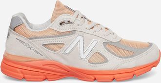 New Balance Made in USA 990v4 Sneakers Moonbeam / Tangerine Heat / Dried Orange