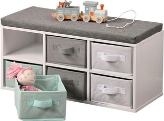 KESPER Banc pour enfants avec 6 organisateurs en textile