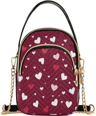 Mnsruu Love Red Heat Sac &agrave; bandouli&egrave;re en cuir pour femme