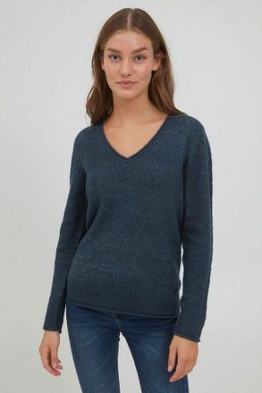 Oxmo Strickpullover OXIlva Feinstrickpullover mit V-Ausschnitt