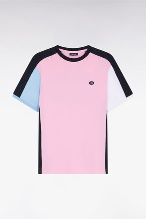 Eden Park T-shirt &Agrave; Manches Courtes En Coton Rose Coupe Droite