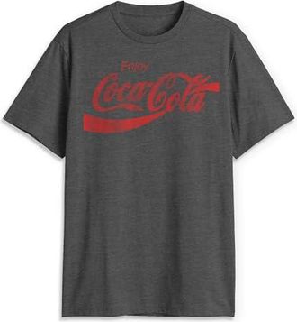 Coca Cola Ware T-Shirt &agrave; Manches Courtes Coke des ann&eacute;es 80 pour Homme, Gris Anthracite chin&eacute;, Taille M