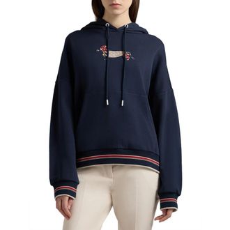 Harmont & Blaine Femme, Sweatshirts et sweats &agrave; capuche, Bleu, Taille: 36 FR Sweat &agrave; capuche avec maxi teckel