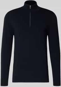 Profuomo Slim Fit Strickpullover mit Seiden-Anteil und Rei&szlig;verschluss