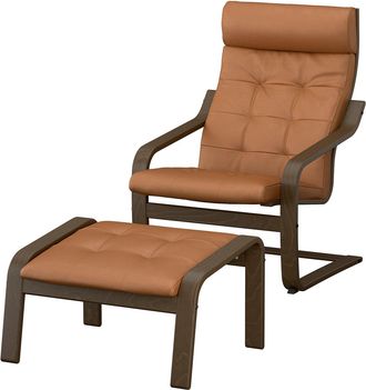 IKEA PO&Auml;NG Sessel und Hocker