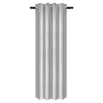 Woltu Rideau Occultant, Rideau Thermique Isolant avec Galon Fronceur, en Velours, 1 Pièce, 140x225 cm Gris Clair