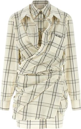 The Attico Femme, Robes, Multicolore, Taille: 36 FR Mini-robe chemise &agrave; carreaux en popeline de coton