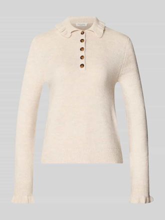 Christian Berg Strickpullover mit Umlegekragen und Knopfleiste