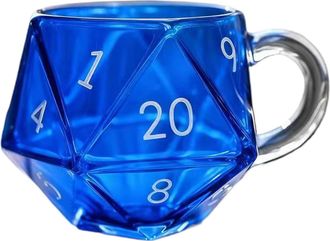 Generic D20-W&uuml;rfelbecher - transparenter Glass-Spielbecher, Glass-Trinkbecher, polyedrische W&uuml;rfel-Kaffeetasse mit | Fantasy-Geschenk f&uuml;r Spieleabend-Brettspi