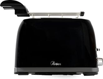 Ardes ARTOAST03 TOSTO PRESTIGE Toaster mit gefüllten Toastzangen - 2 Timer für 7 Röstungen - Toaster mit Edelstahlzangen + abnehmbarer Krümelschublade und K
